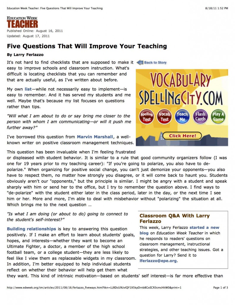 Five Questions That Will Improve Your Teaching - Inflexion