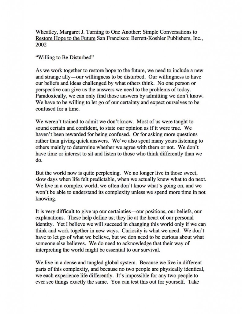 Willing to be Disturbed - Inflexion